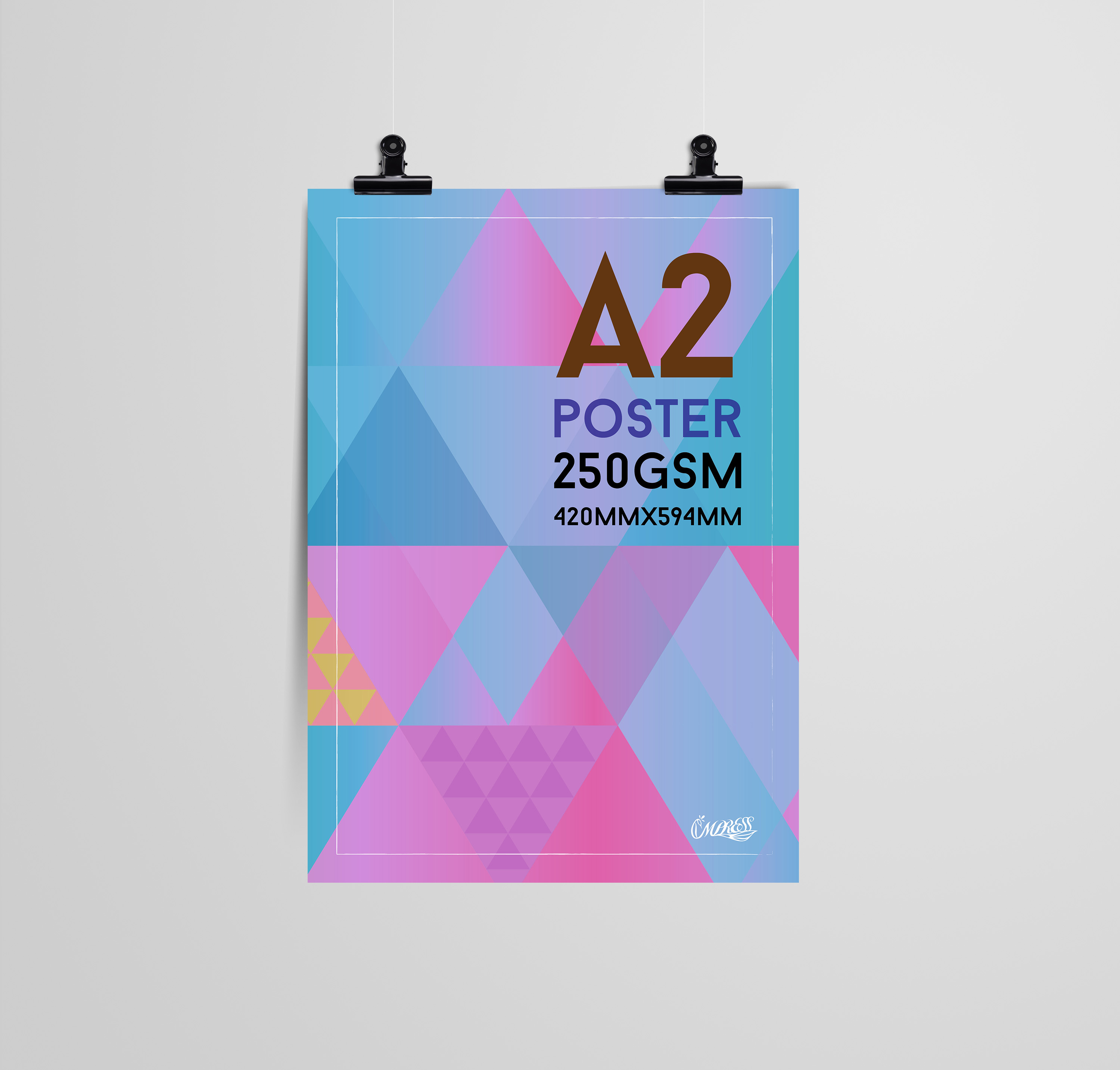 A2 posters printed in full colour on 250gsm coated paper